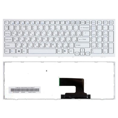 Клавиатура для ноутбука Sony Vaio VPC-EH2M1R/L белая с рамкой