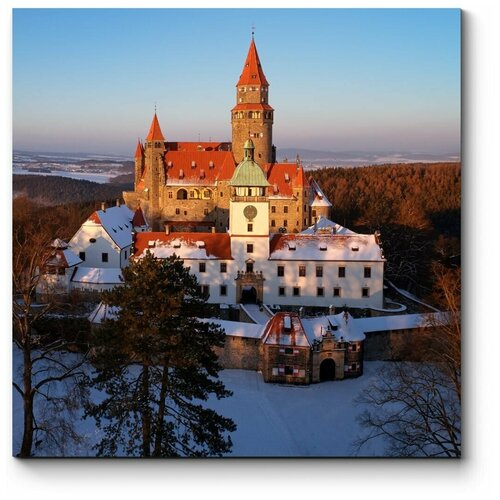 Модульная картина Романтический сказочный замок зимой30x30
