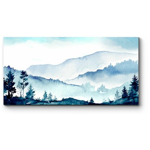 Модульная картина Акварельные горы 110x55