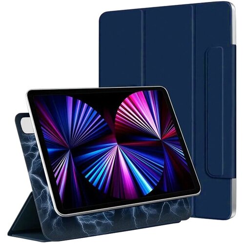 Чехол-книжка Comma Rider Series Double Sides Magnetic Case with Pencil slot для iPad Pro 12.9" (2022) (Цвет: Ocean Blue)