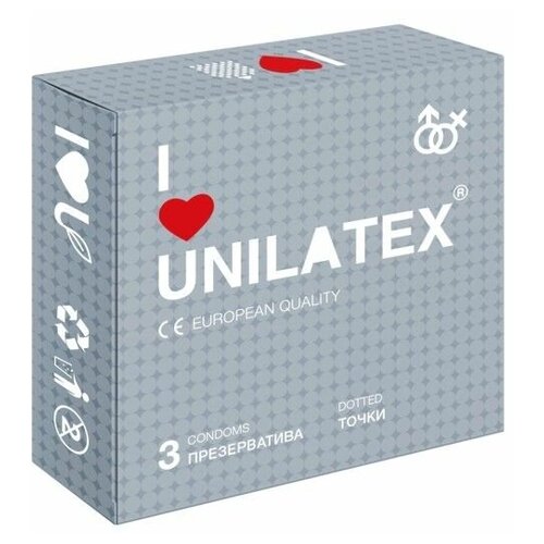 Презервативы с точками Unilatex Dotted - 3 шт.