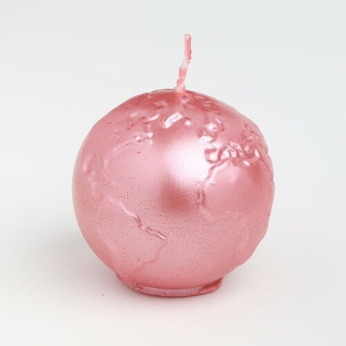 Свеча фигурная "Шар. Планета", 6х5,5 см, розовый перламутр, в коробке