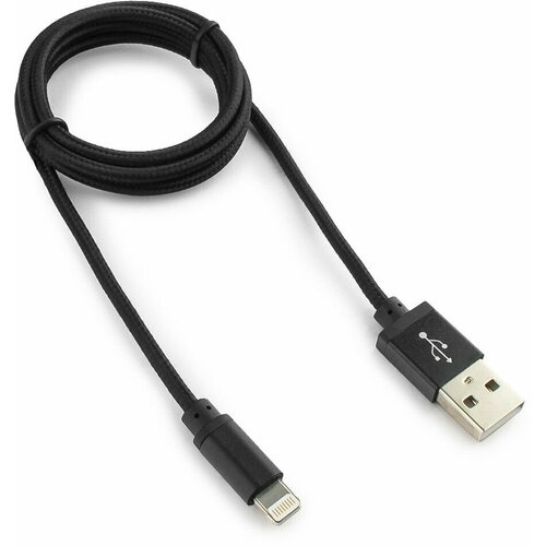 Набор из 3 штук Кабель USB 2.0 Cablexpert CC-ApUSB2bk1m, AM/Lightning 8P, 1 м, нейлоновая оплетка, алюминиевые разъемы, черный