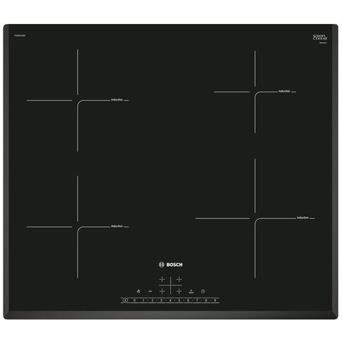 Индукционная варочная панель BOSCH PUE651FB5E, цвет панели черный, цвет рамки черный