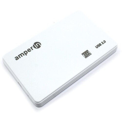 Корпус для жесткого диска Amperin AM25U2PW 2,5', USB 2.0, пластиновый, белый