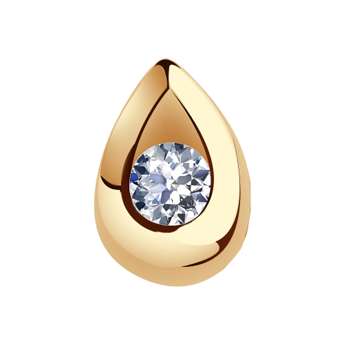 Подвеска Diamant online, золото, 585 проба, кристаллы Swarovski