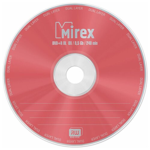 Диск DVD+R DL 8.5Gb Mirex 8x Double Layer cake, упаковка 10 штук