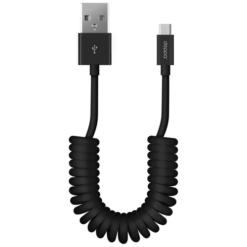 Кабель Deppa USB - USB Type-C витой (72278), 1.5 м, 1 шт., черный