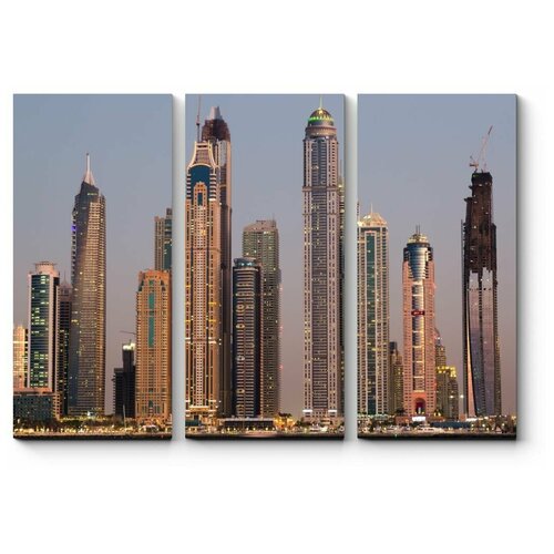 Модульная картина Небоскребы сияющего Дубая 80x57