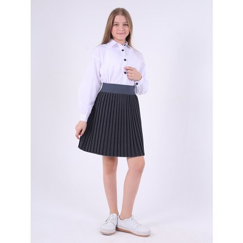 Школьная юбка, размер 36, серый