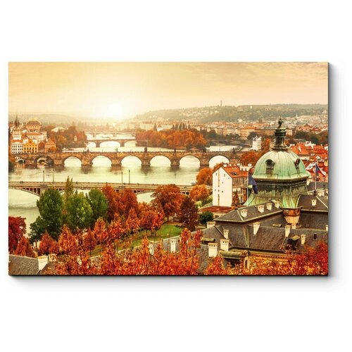Модульная картина Прекрасные мосты осенней Праги 120x80