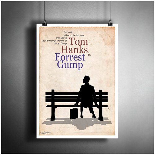 Постер плакат для интерьера "Фильм: Форрест Гамп. Forest Gump"/ Декор дома, офиса, комнаты A3 (297 x 420 мм)