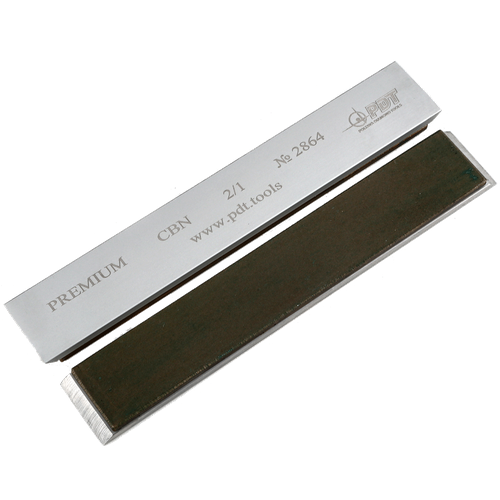 Брусок эльборовый PDT Premium на алюминиевом бланке 150х25х3 мм, зернистость 2/1 мкм, металлическая медно-оловянная премиум связка M1002, BLB013-CBN-2/1-M1001-100