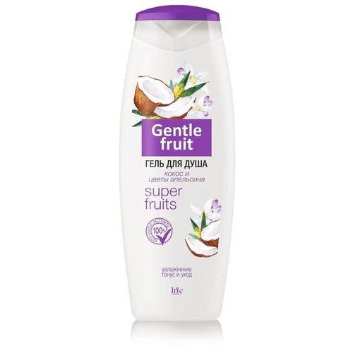 Гель для душа IRIS cosmetic Gentle fruit Кокос и цветы апельсина, 400 мл, 400 г
