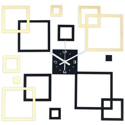 Часы-наклейка, серия: DIY, Квадратиш, 205 х 205 см, циферблат 15 см, 1 АА