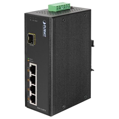 Коммутатор Planet IP30 4-Port/TP+ 1-Port Fiber(SFP) Industrial (ISW-514PTF)