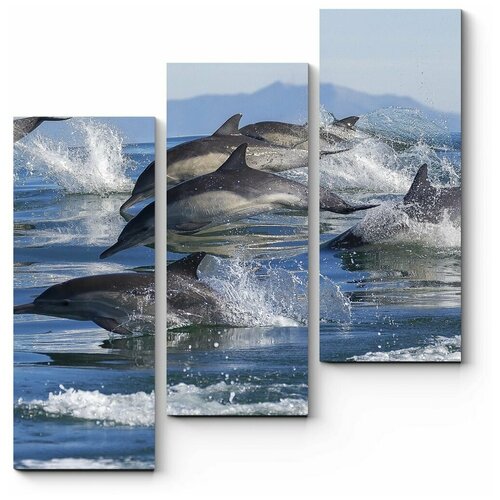 Модульная картина Семья дельфинов80x85