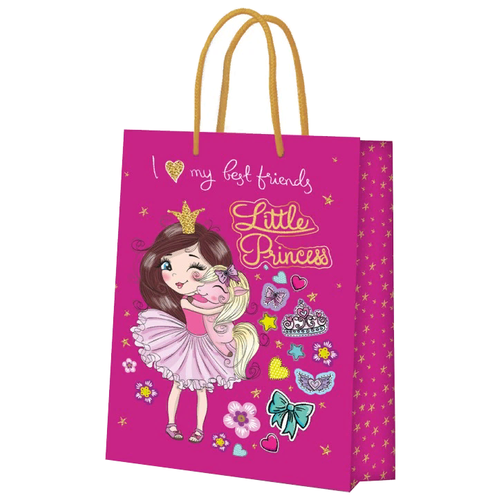 Пакет подарочный ND Play Принцесса, 40.6x33.5x15.5 см, розовый