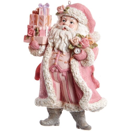 Kurts Adler Елочная игрушка Санта с подарками - Purpurina Rosa 13 см, подвеска E0528