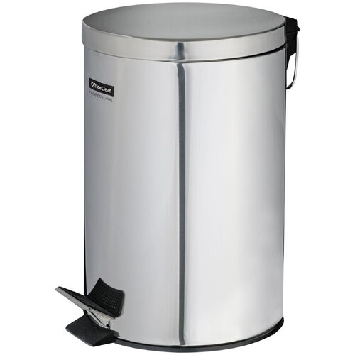 Ведро-контейнер для мусора OfficeClean Professional, 12л, нержавеющая сталь, хром