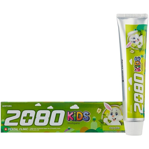 Зубная паста Dental Clinic 2080 Kids Apple 2+, 80 мл, 80 г, зеленый
