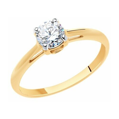 Кольцо помолвочное Diamant online, золото, 585 проба, фианит, размер 18