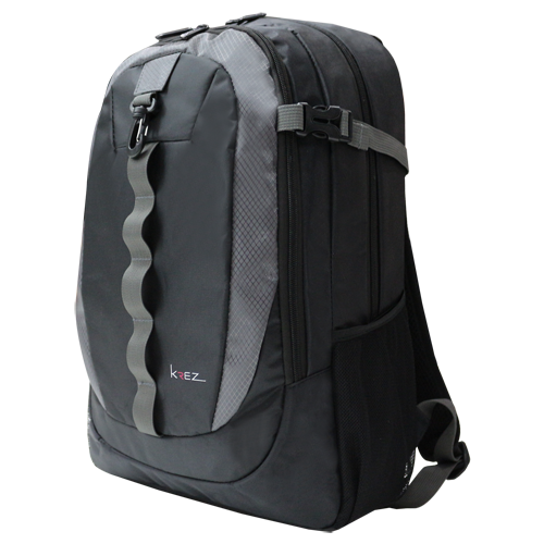 Рюкзак для ноутбука 15.6" KREZ - нейлон полиэстер серый черный