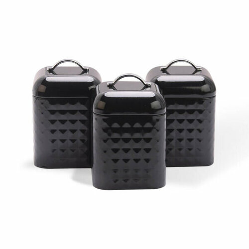 Набор из 3-х ёмкостей для хранения продуктов. MR-1676-3S-BLACK
