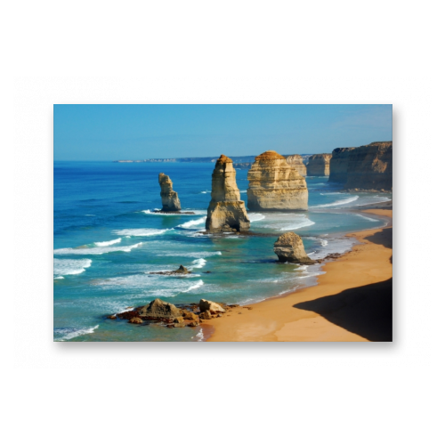 Картина на стекле | Diva Kartina | Природа. Скалы в океане Двенадцать апостолов | 80X56 см | Интерьерный постер