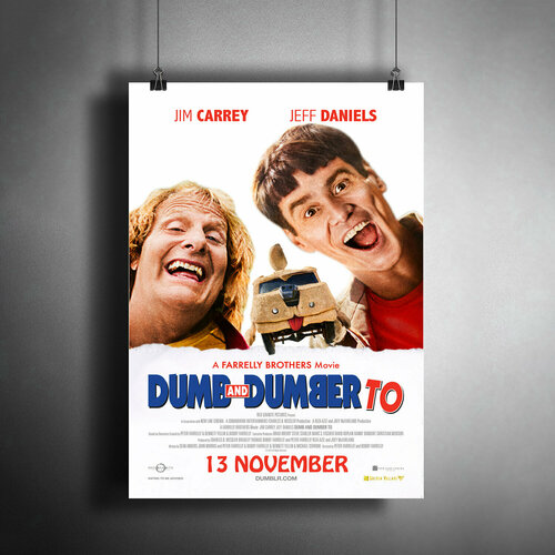 Постер плакат для интерьера "Тупой и еще тупее. Dumb and Dumber. Джим Керри, Джефф Дэниелс" / A3 (297 x 420 мм)