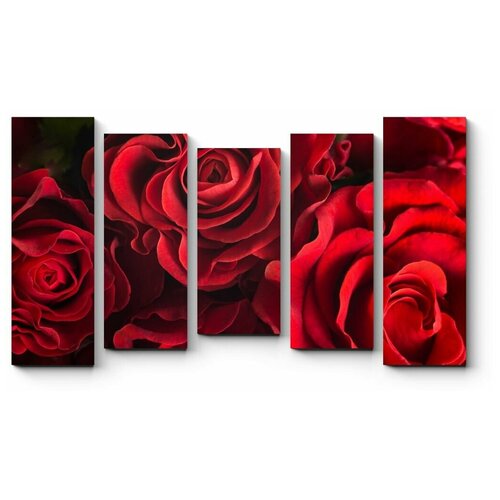 Модульная картина Бархатные розы120x72