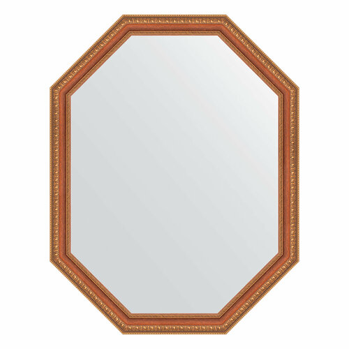 Зеркало настенное Polygon EVOFORM в багетной раме бронзовые бусы на дереве, 71х91 см, для гостиной, прихожей, спальни и ванной комнаты, BY 7056