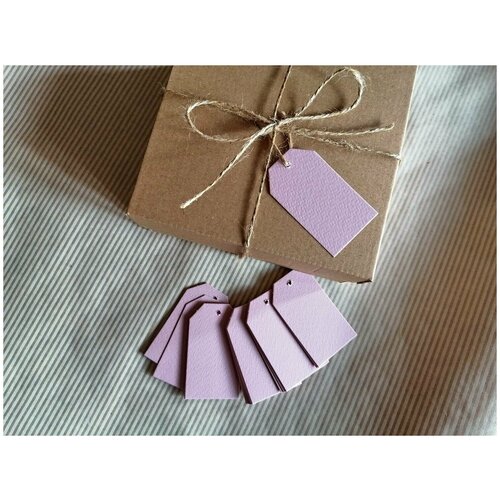 Бирки картонные для упаковки подарков, Теги, 4х7 см, розовые, набор 30 шт