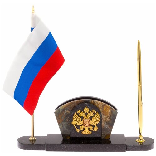 Визитница Уральский сувенир, коричневый, черный
