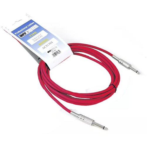 Invotone ACI1302R инструментальный кабель, mono jack 6,3 — mono jack 6,3, длина 2 м (красный)