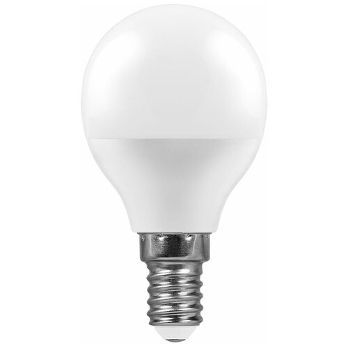 Лампа светодиодная LED 9вт Е14 белый матовый шар 25802 FERON