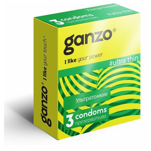 Ультратонкие презервативы Ganzo Ultra thin - 3 шт, 1 упаковка