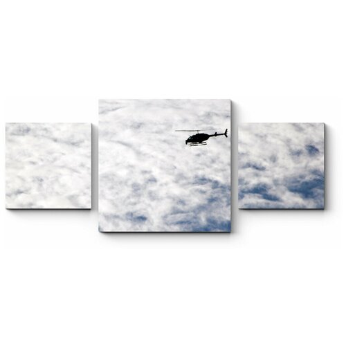 Модульная картина Летящий в облаках 110x47
