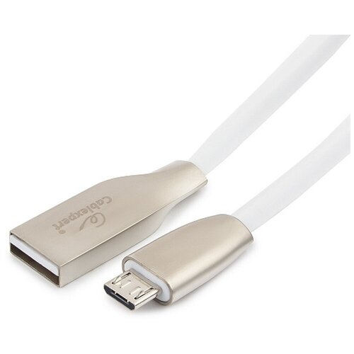 Кабель USB 2.0 Cablexpert CC-G-mUSB01W-1.8M, AM/microB, серия Gold, длина 1.8м, белый, блистер