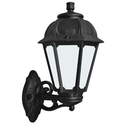 Fumagalli Уличный настенный светильник Bisso/Saba K22.131.000.AYF1R, E27, 60 Вт, цвет арматуры: черный, цвет плафона белый