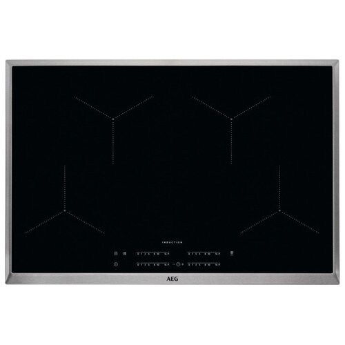Индукционная варочная панель AEG IKB 84431 XB, с рамкой, цвет панели черный, цвет рамки серебристый
