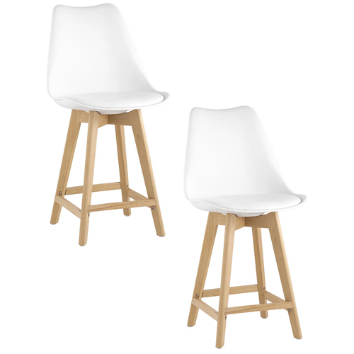 Комплект стульев STOOL GROUP Frankfurt, массив дерева/искусственная кожа, 2 шт., цвет: белый