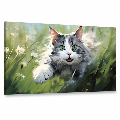 Интерьерная картина 100х60 "Кот на прогулке"