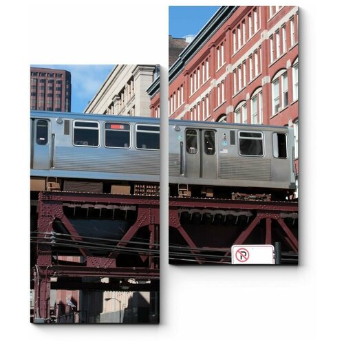 Модульная картина Пригородный поезд в Чикаго80x100