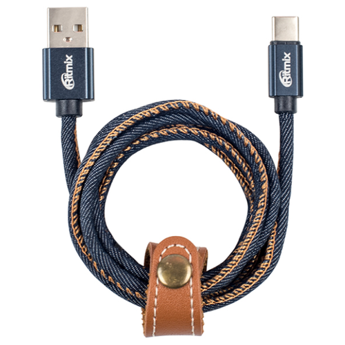 Кабель Ritmix USB - Type C (RCC-437), 1 м, blue jeans