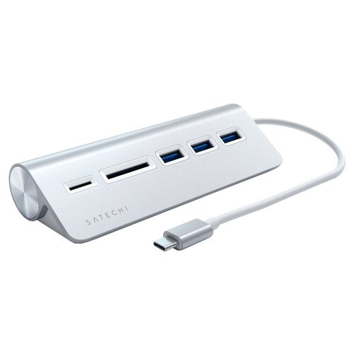 USB-концентратор  Satechi Type-C Aluminum USB 3.0 Hub & Micro/SD Card Reader, разъемов: 3, Silver