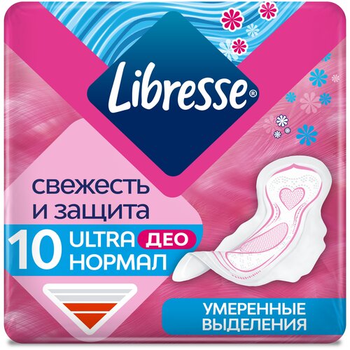 Libresse прокладки Ultra Normal Deo с мягкой поверхностью, 4 капли, 10 шт.