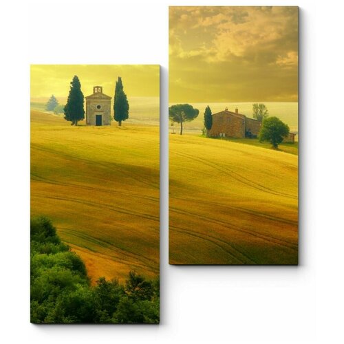 Модульная картина Летний закат в Тоскане 40x50