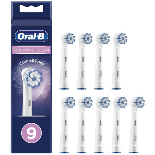 Набор насадок Oral-B Sensitive Clean для  вибрационной щетки, белый, 9 шт.