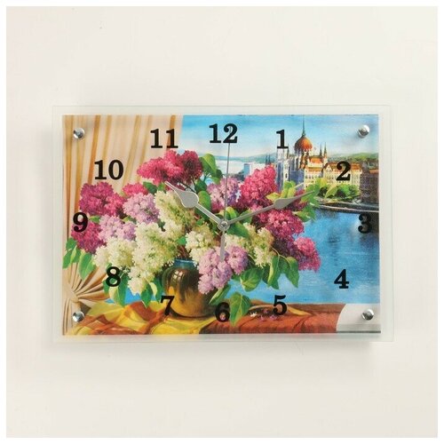 Часы настенные, интерьерные, серия: Цветы, "Пейзаж", 25 x 35